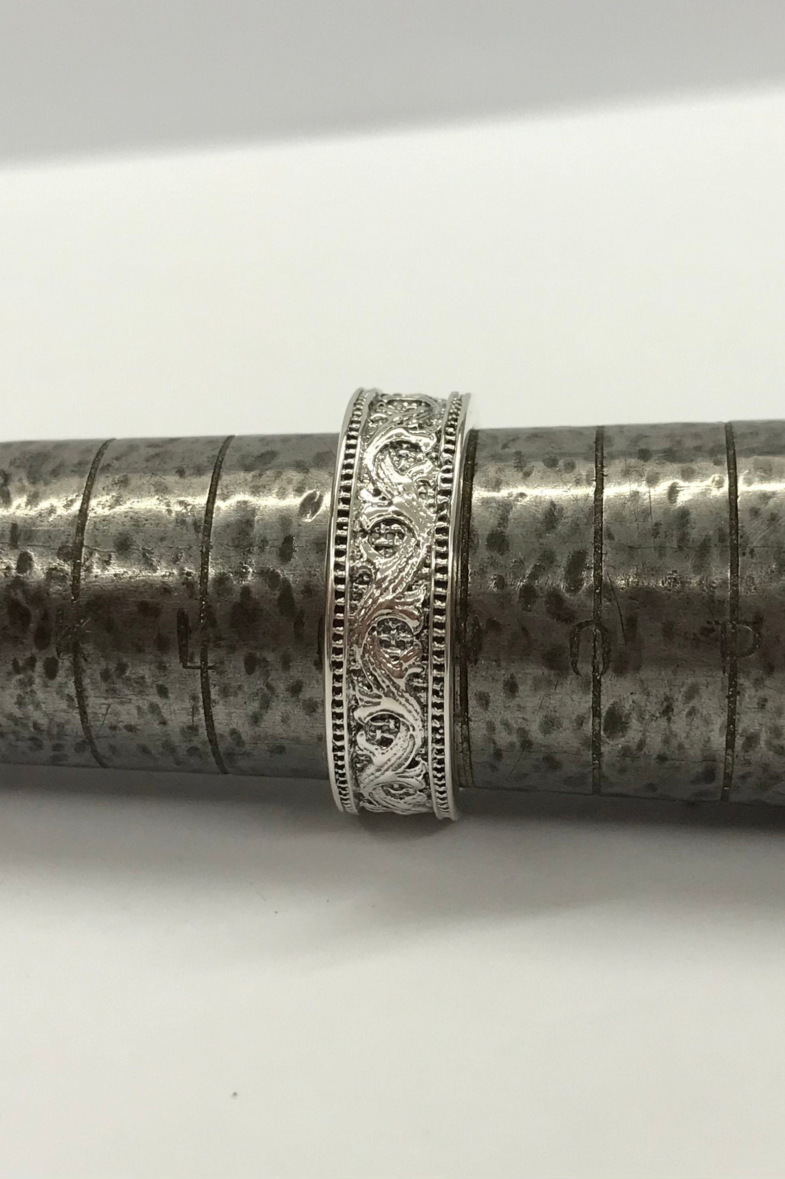 Sterling Silver 925 Poesy Ring Acanthus Leaf Ring Poesy | Etsy