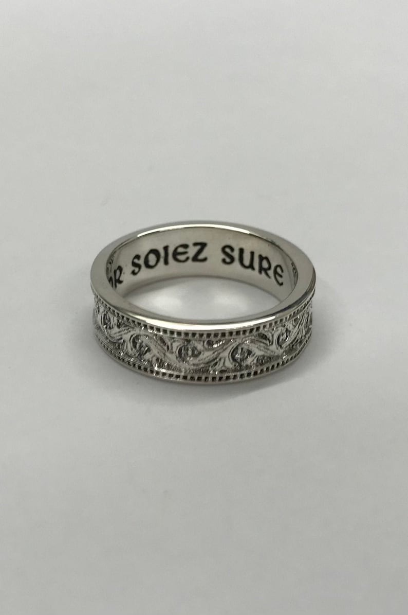 Sterling Silver 925 Poesy Ring Acanthus Leaf Ring Poesy | Etsy