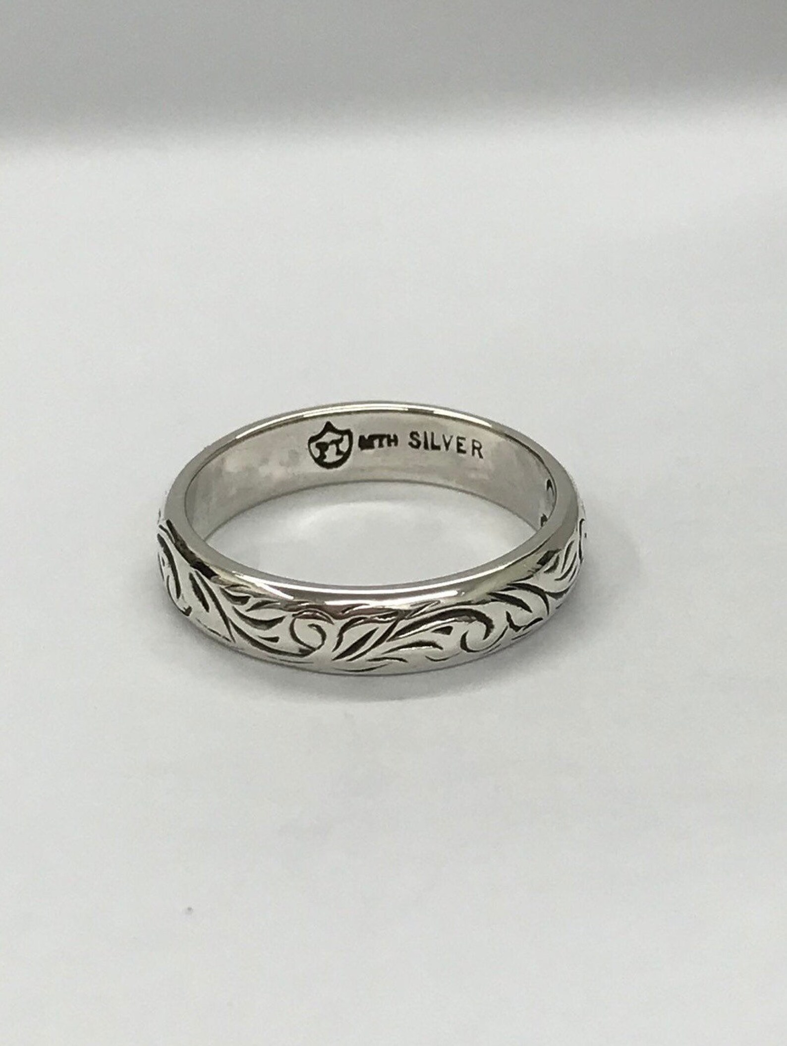 Sterling Silver 925 Poesy Ring Silver Scroll Ring Wedding - Etsy UK