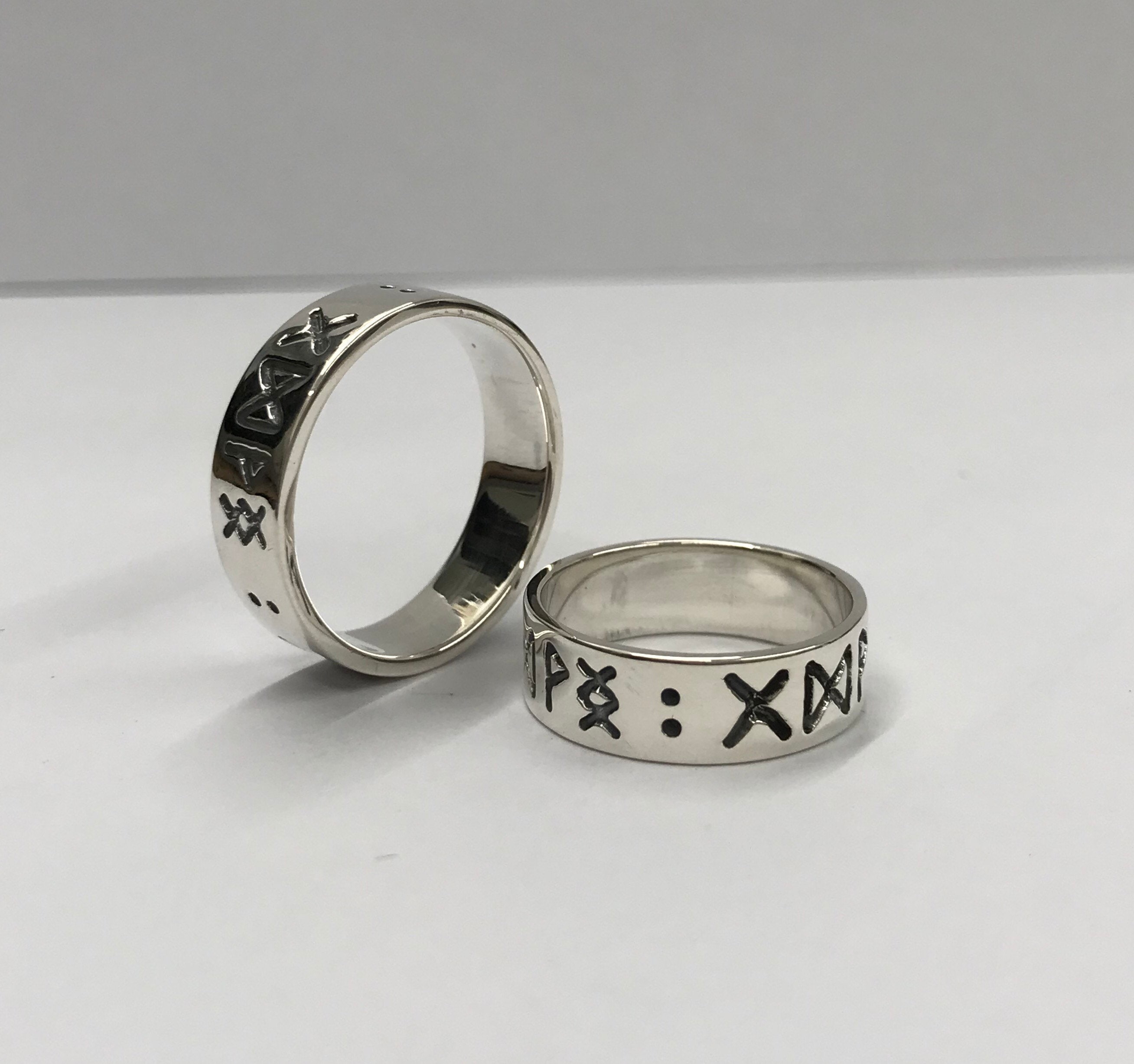 Sterling Silver 925 Runic Ring Runes Ring Wedding Band - Etsy