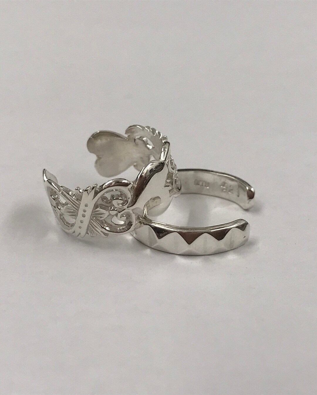 Sterling Silver Toe Ring: Heart & Pyramid Pattern, Adjustable - Etsy
