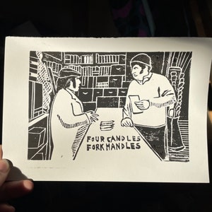 The Two Ronnies Fork Handles / Four Candles Sketch Lino Print - Etsy UK