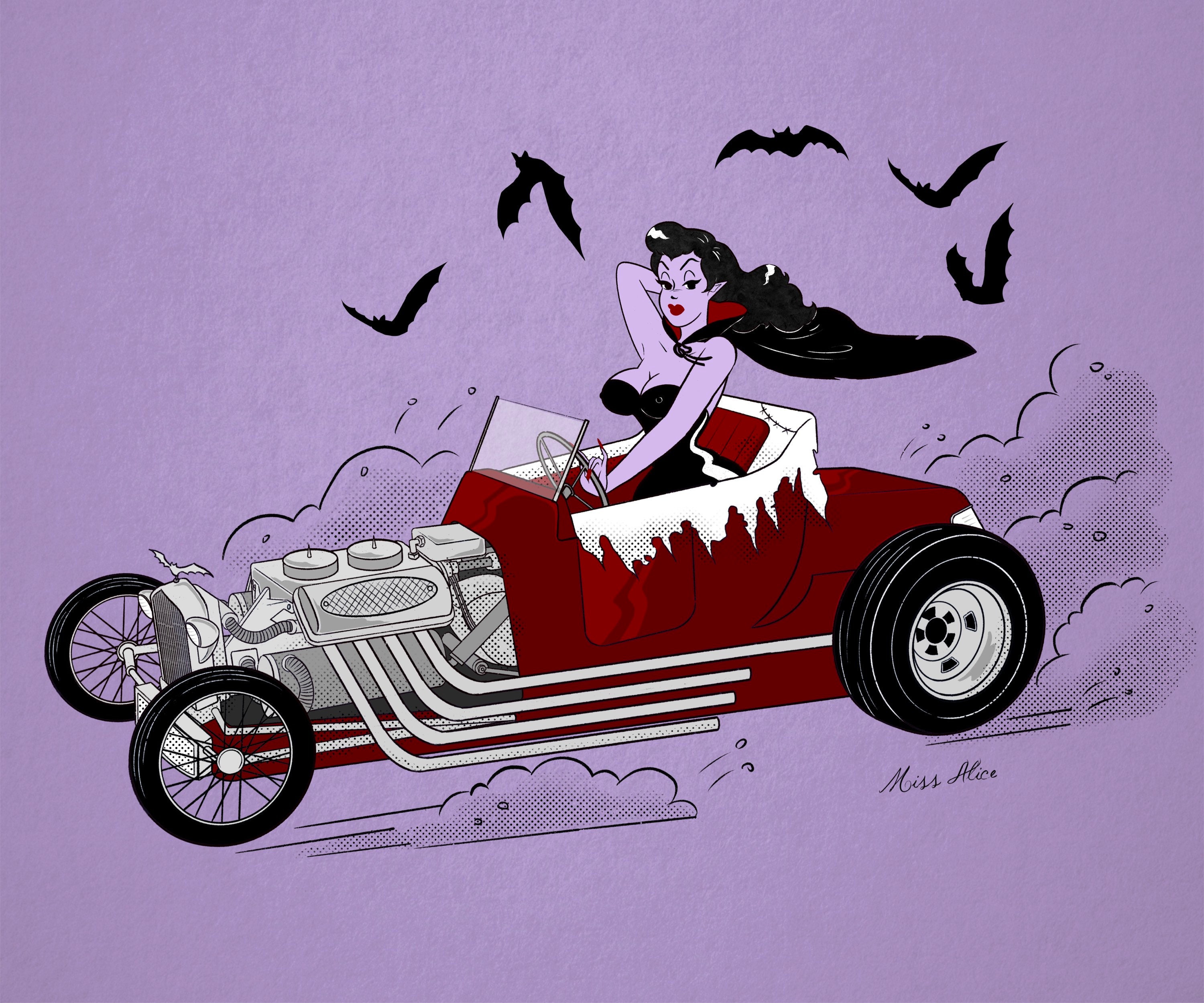Want a ride Vampire with custom car A4print | Etsy