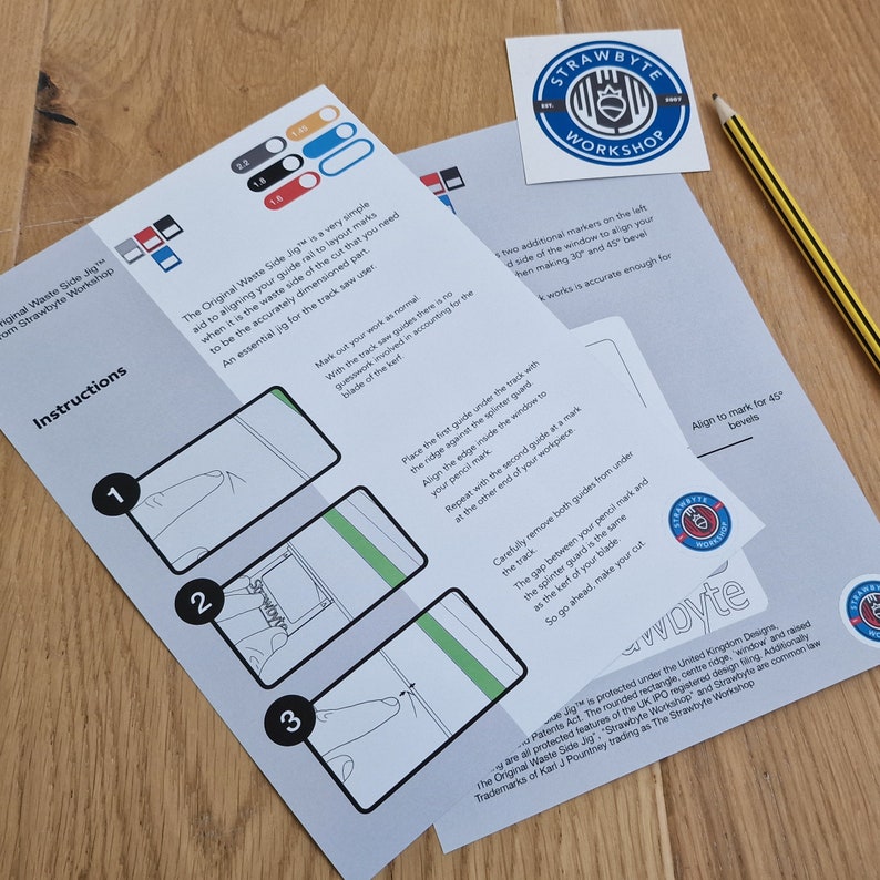 Original Waste Side Jig™ 1.8mm Kerf for Easy Track Saw Cuts (pair) Inc ...