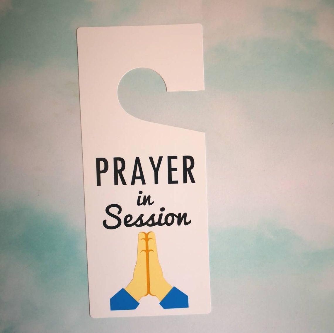 Prayer in Session Door Knob Sign / Praying Hands - Etsy