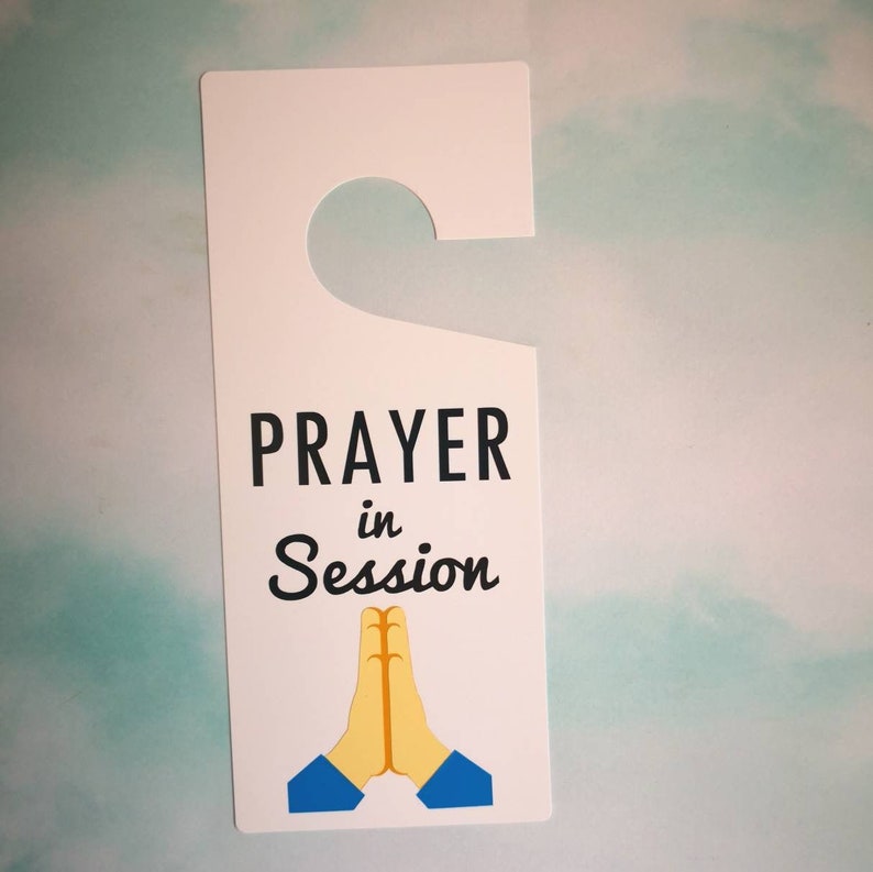 Prayer in Session Door Knob Sign / Praying Hands - Etsy