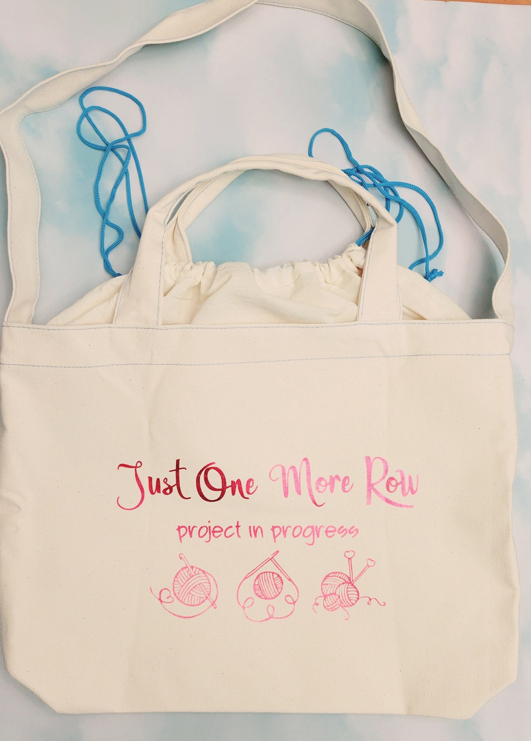 Extra Large Personalized Project Bag / Yarn Tote / Project in Progress ...