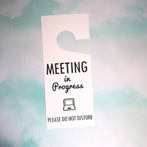 Personalized Door Knob Hanger - Zoom in Progress Door Sign - Virtual ...