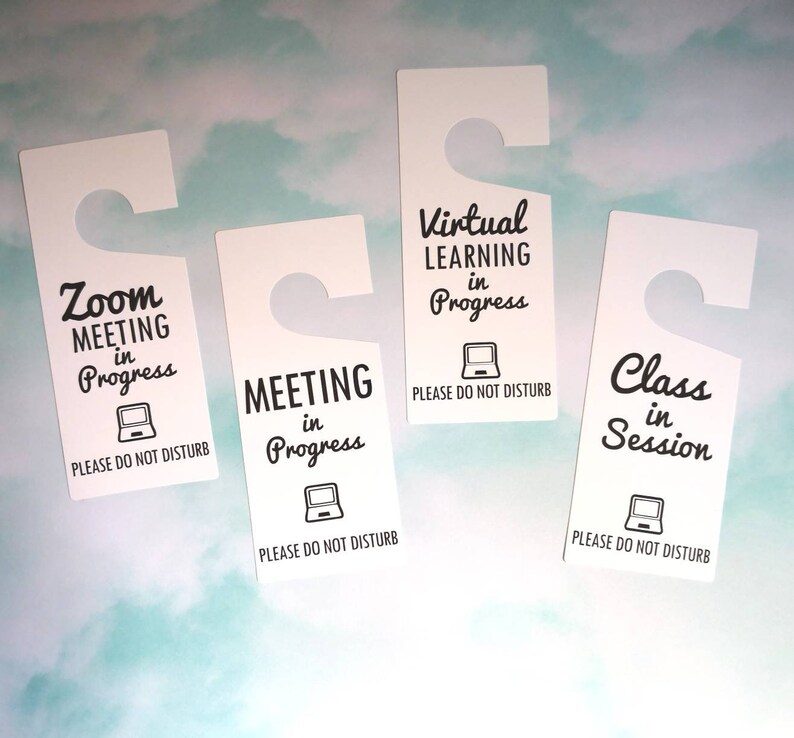 Personalized Door Knob Hanger Zoom in Progress Door Sign - Etsy