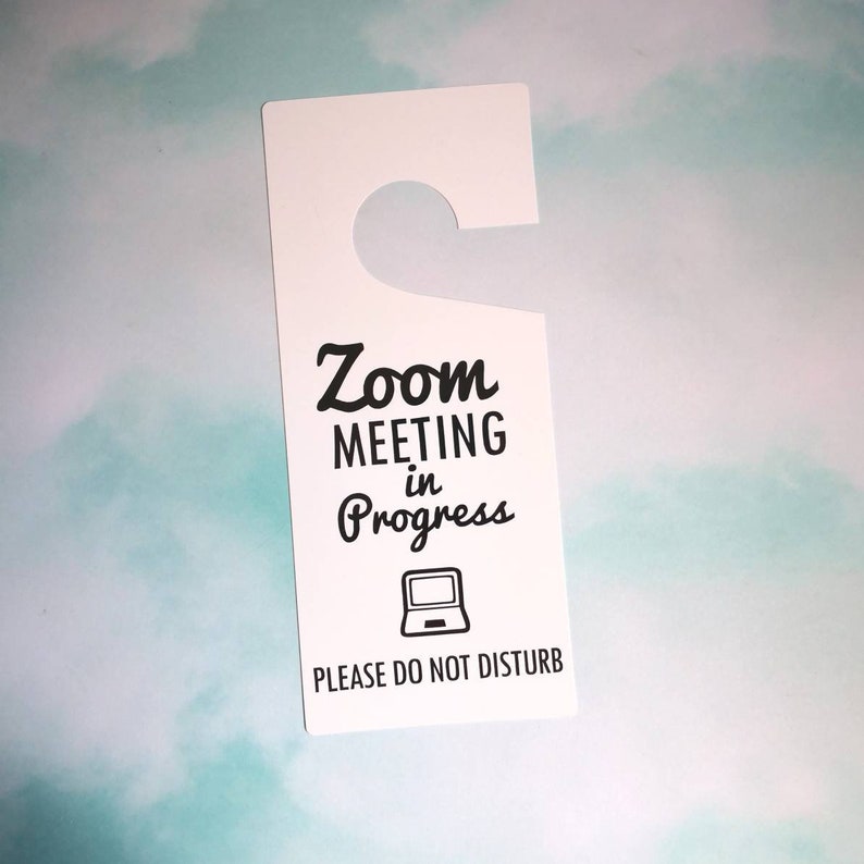 Personalized Door Knob Hanger Zoom in Progress Door Sign - Etsy