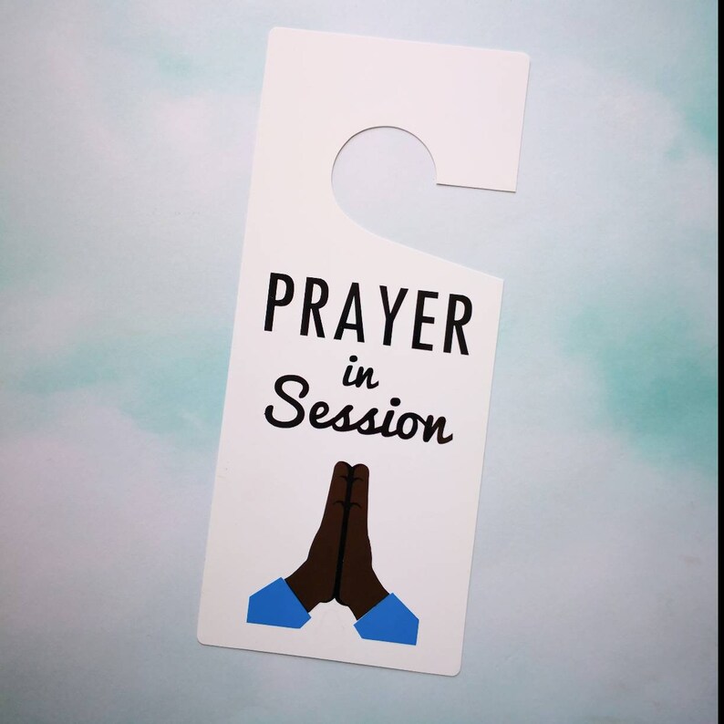 Prayer in Session Door Knob Sign / Praying Hands - Etsy