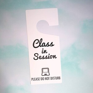 Personalized Door Knob Hanger - Zoom in Progress Door Sign - Virtual ...