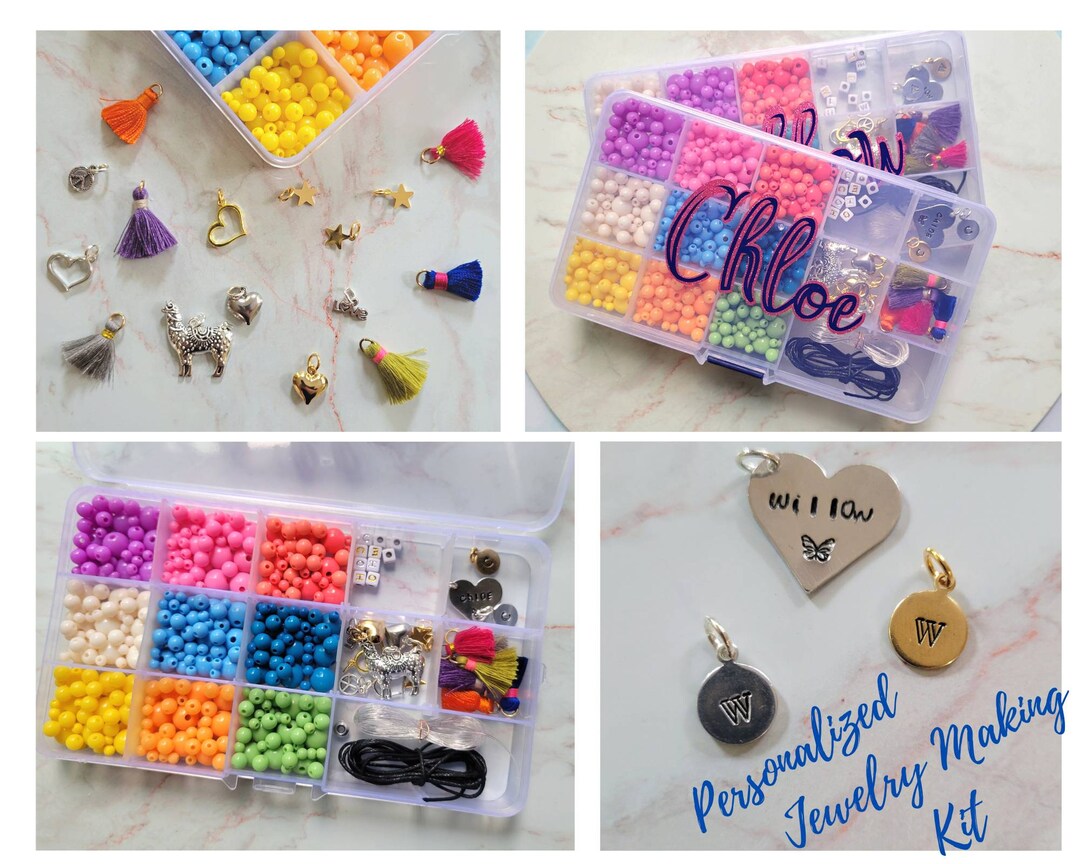 Personalized Jewelry Making Kit for Kids/ Gift for Creative Girl / DIY ...