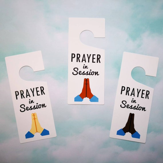 Prayer in Session Door Knob Sign / Praying Hands | Etsy