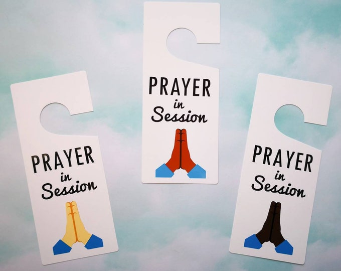 Prayer in Session Door Knob Sign / Praying Hands - Etsy
