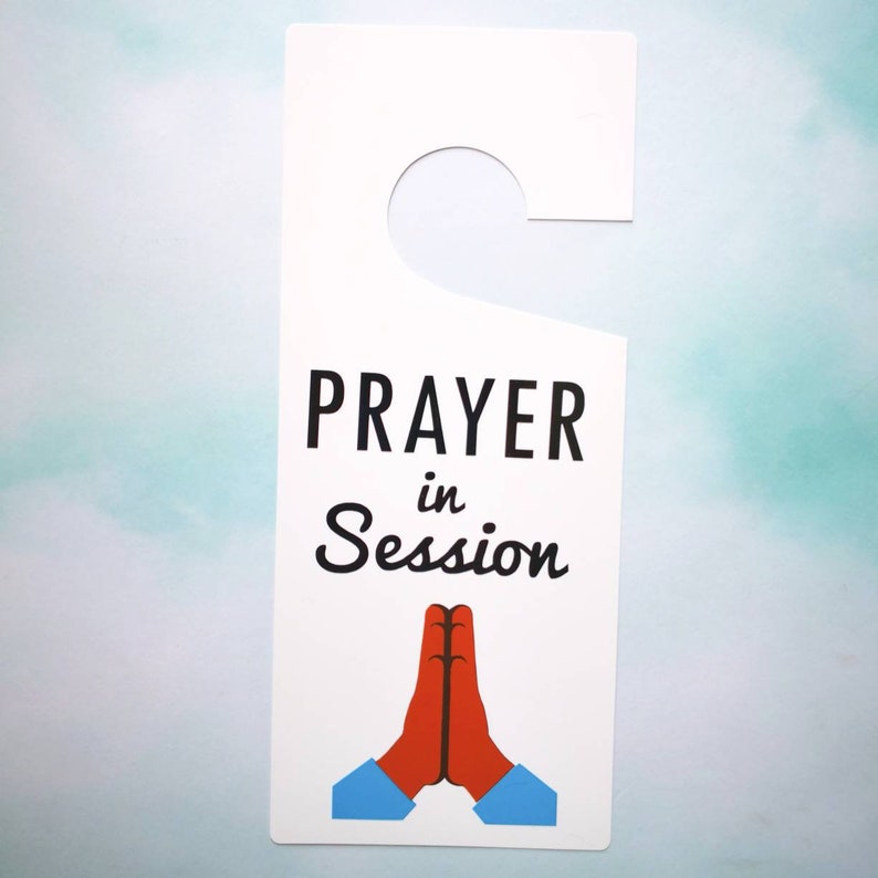 Prayer in Session Door Knob Sign / Praying Hands - Etsy