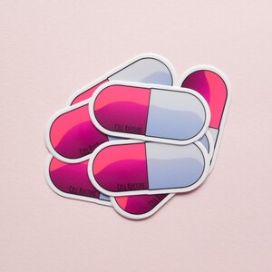 Capsule Pill, Vinyl Science Sticker, Pharmacy, Medical Art, Gift for ...