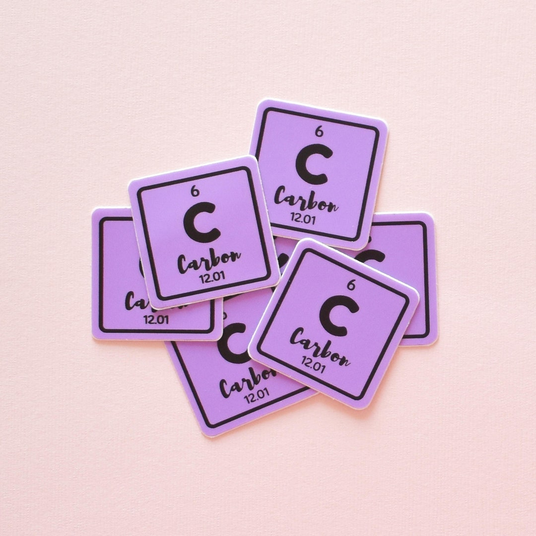 Carbon, Vinyl Science Sticker, Periodic Table Element, Chemistry ...