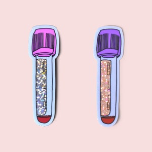 Blood Collection Tube, Glitter Holo Science Sticker, Geekery, Gift for ...