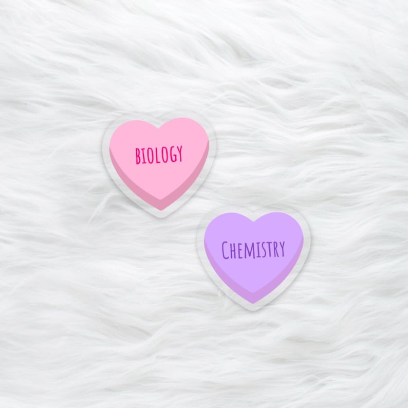 Candy Heart Biology Chemistry transparent vinyl STEM | Etsy
