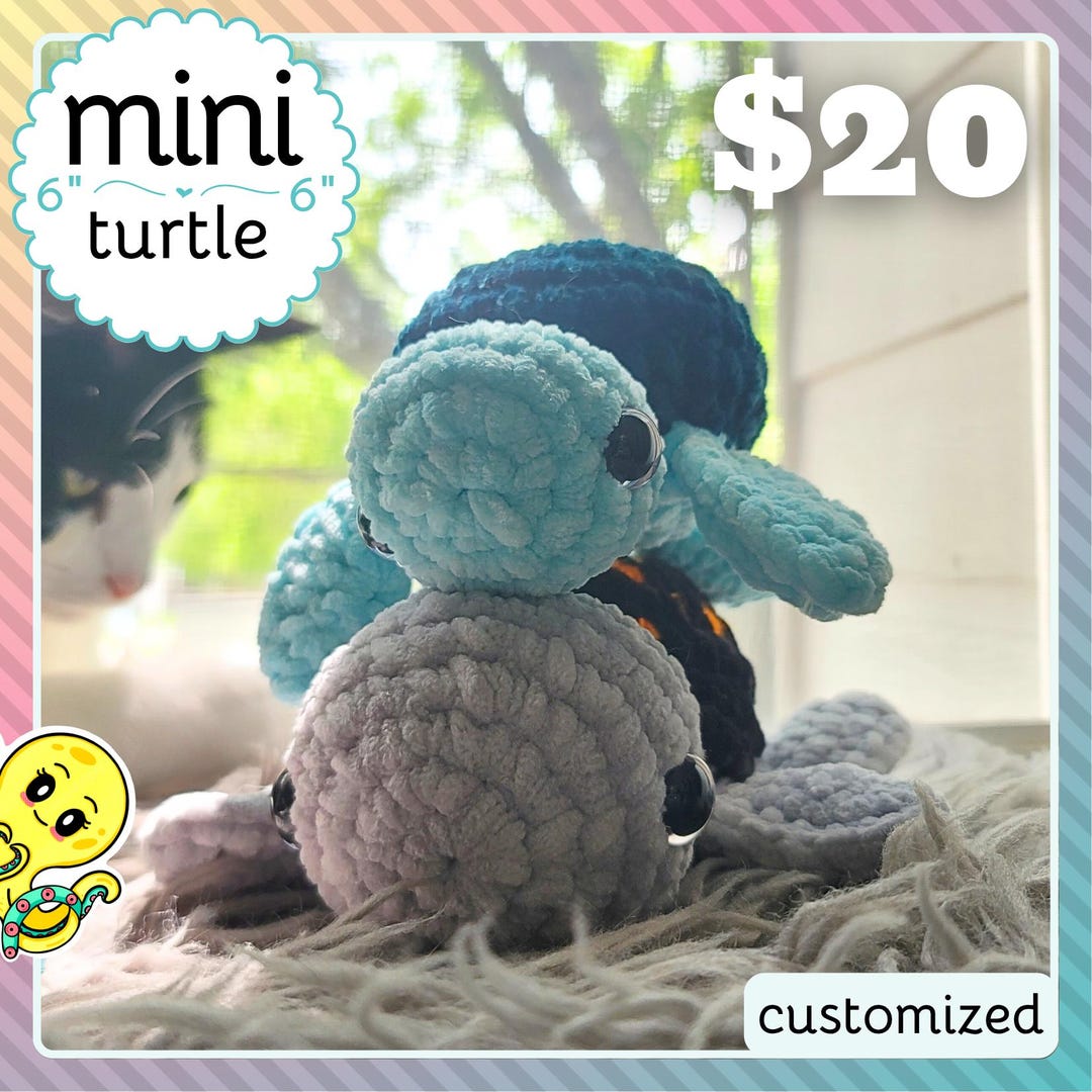 Custom MINI Crocheted Baby Turtle | Amigurumi Baby Turtle | Kim's ...