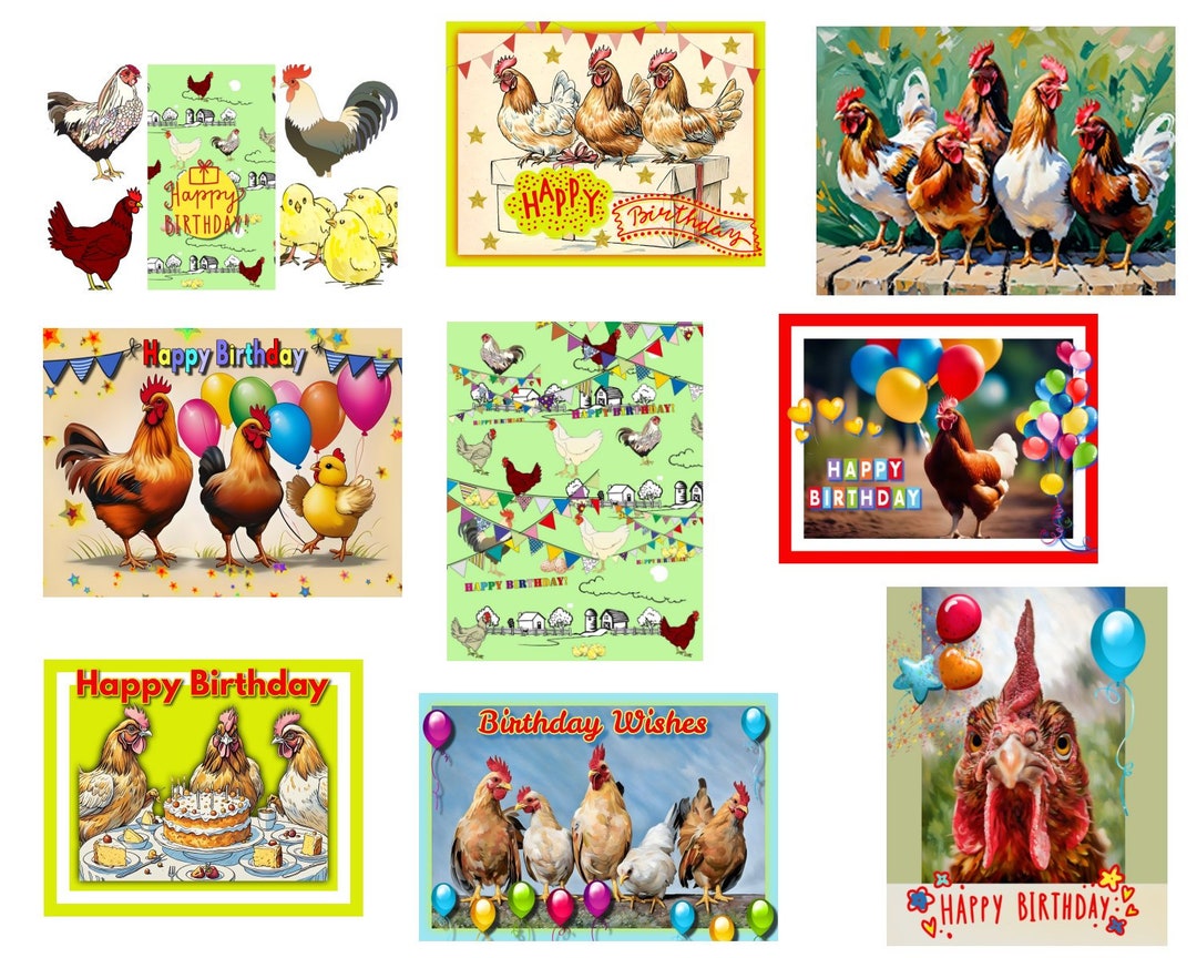 Happy Birthday Chicken Card A5 Choose Design s - Etsy