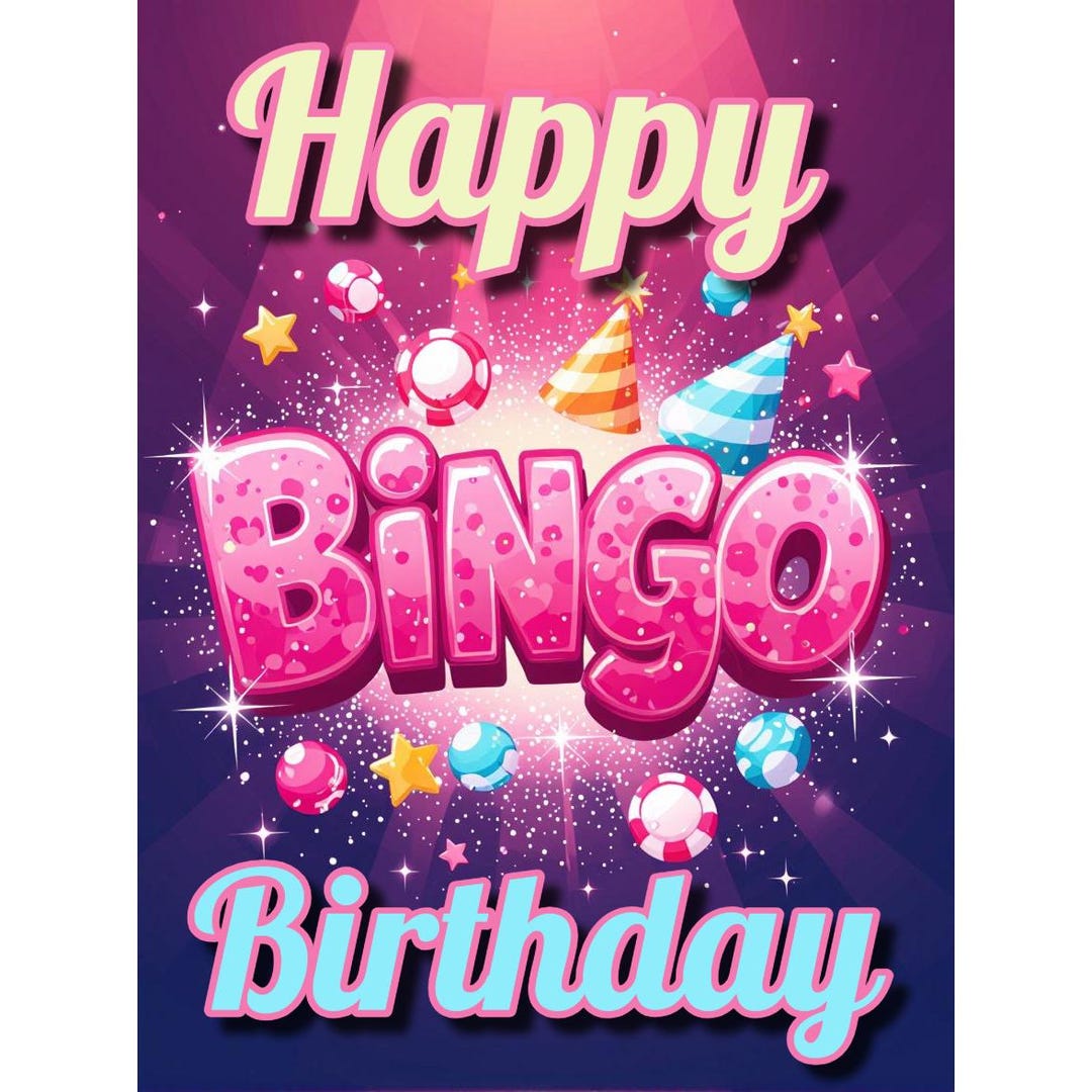Instant Download Bingo Birthday Card | Fun Digital Greeting | Birthday ...