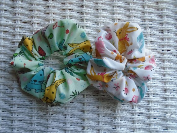 Pack of 2 Hair Scrunchies Rabbit Rabbits Theme Unique Gift | Etsy