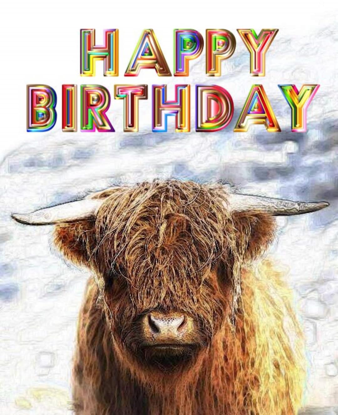 Happy Birthday Highland Cow Cards A5 Choose Your Design - Etsy