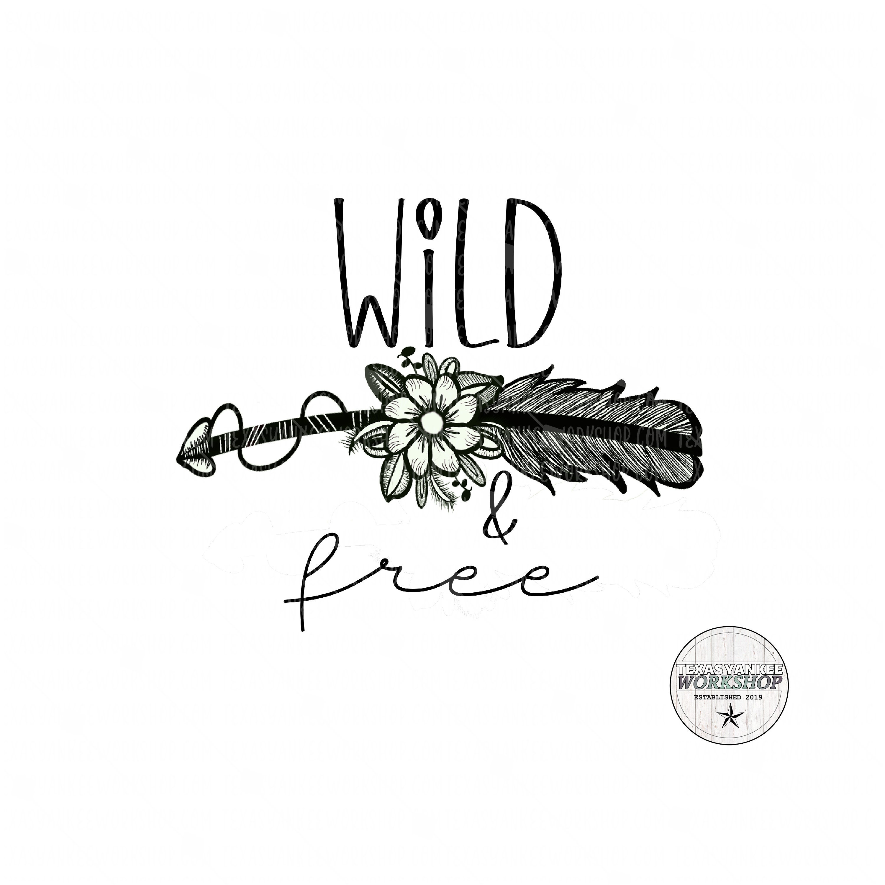Wild & Free Boho SVG File/PNG for Waterslide/PNG for | Etsy