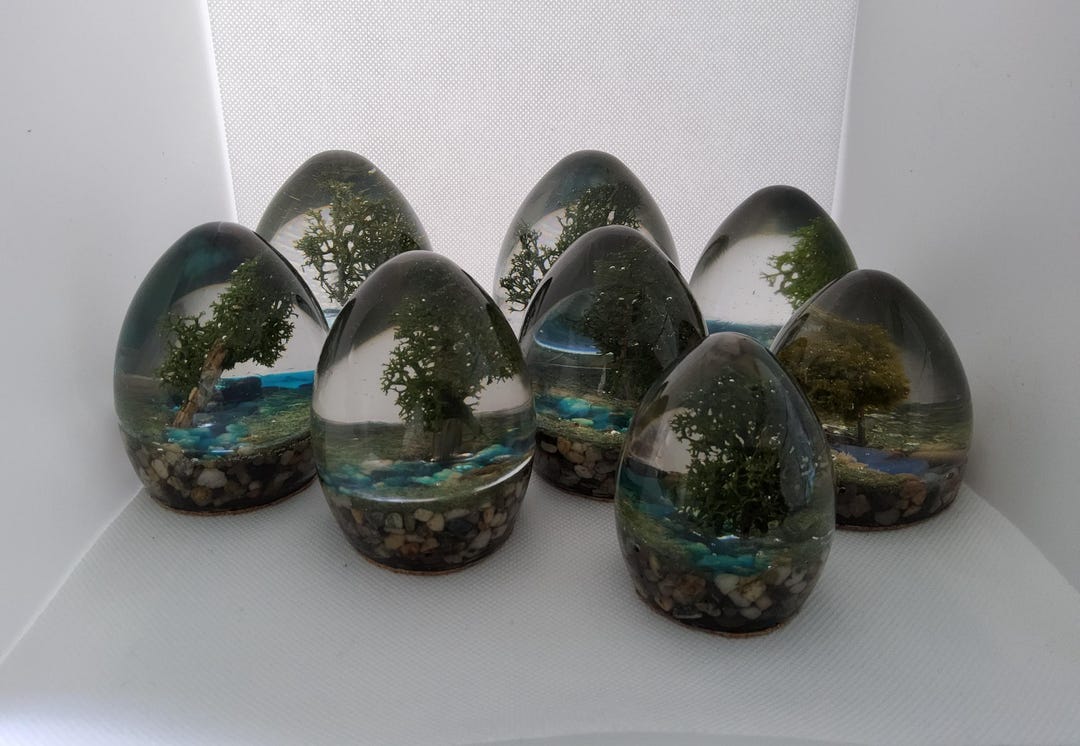 Paperweight/ornament With Tree, and Stream in Epoxy Resin Art - Etsy