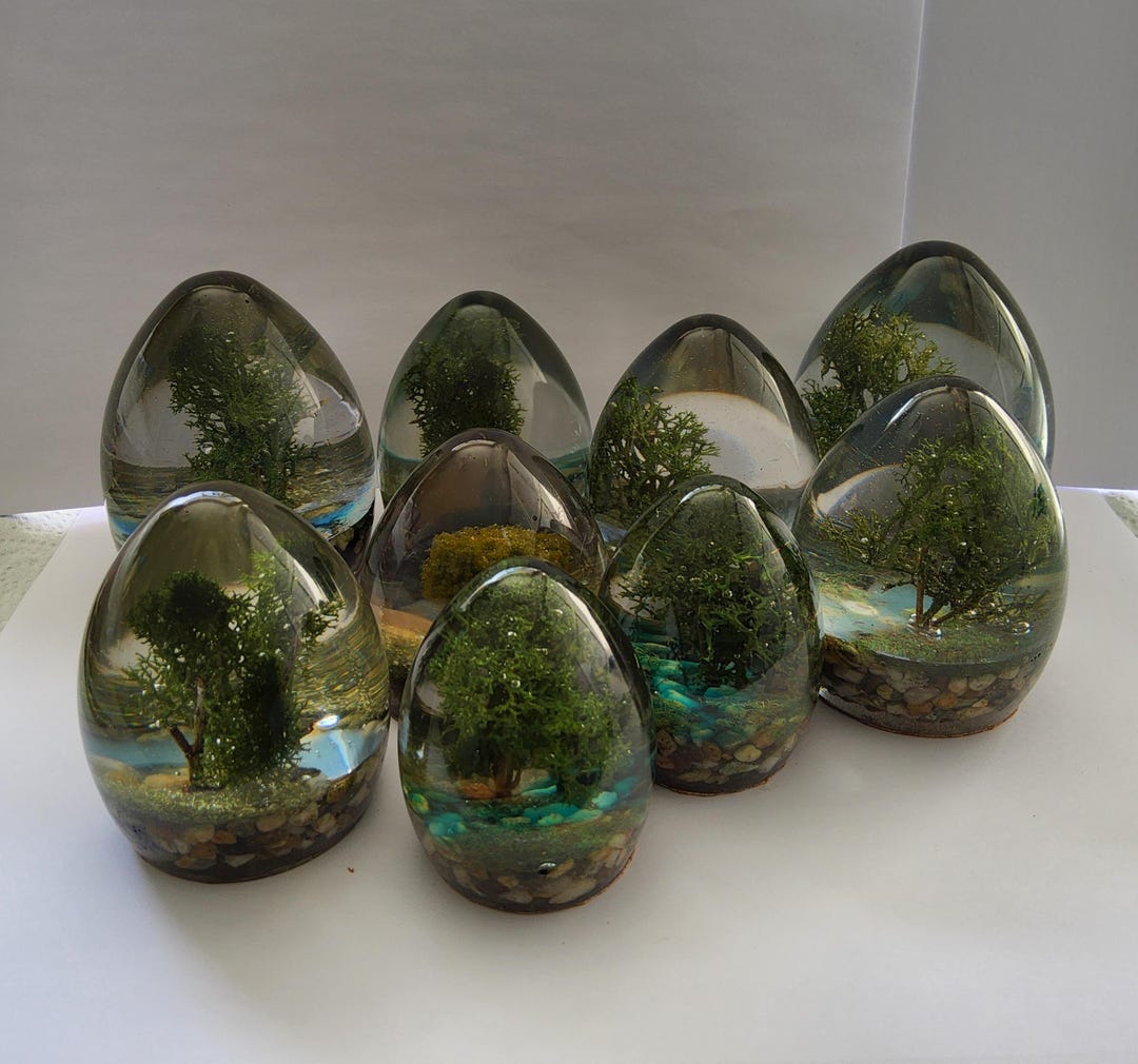 Paperweight/ornament With Tree, and Stream in Epoxy Resin Art - Etsy