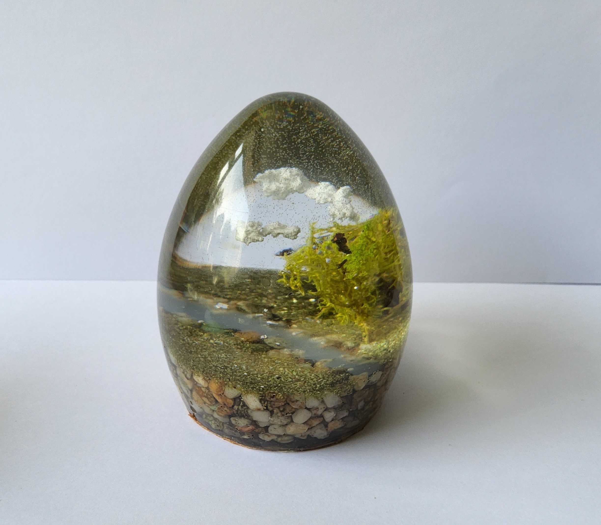 Buy Paperweight/ornament With Tree, and Stream in Epoxy Resin Art ...