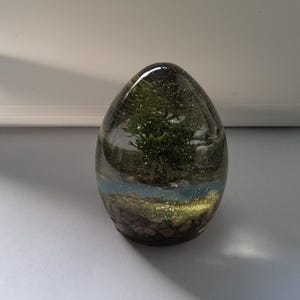 Paperweight/ornament With Tree, and Stream in Epoxy Resin Art - Etsy