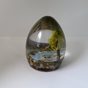 Paperweight/ornament With Tree, and Stream in Epoxy Resin Art - Etsy