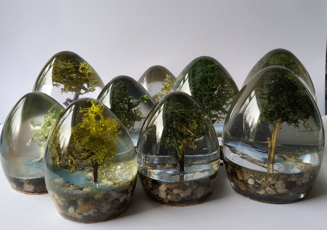 Paperweight/ornament With Tree, and Stream in Epoxy Resin Art - Etsy