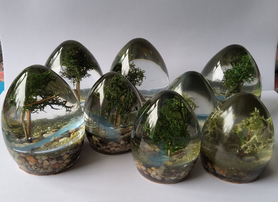 Paperweight/ornament With Tree, and Stream in Epoxy Resin Art - Etsy