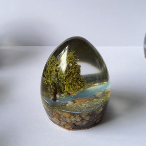 Paperweight/ornament With Tree, and Stream in Epoxy Resin Art - Etsy