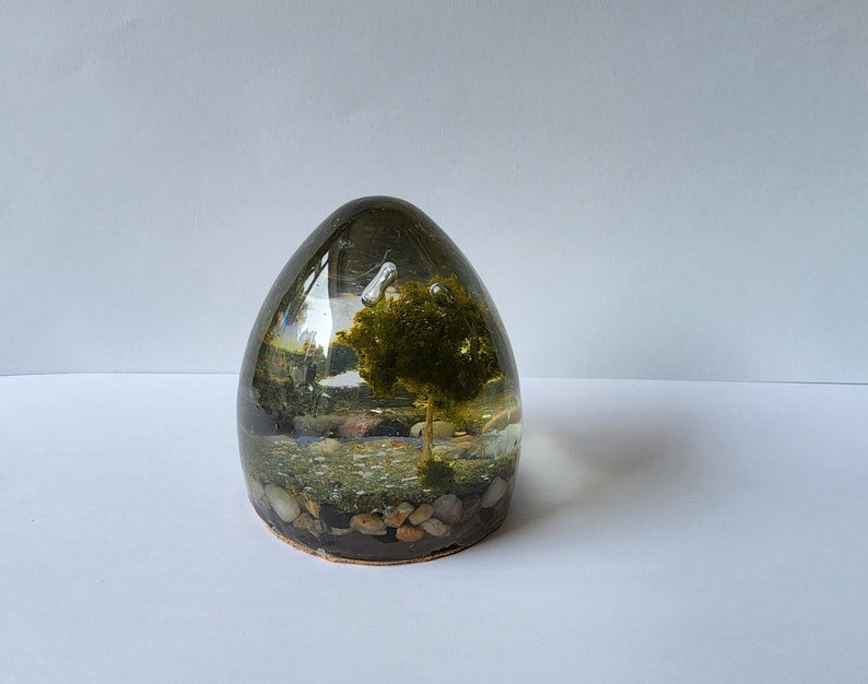 Paperweight/ornament With Tree and Stream in Epoxy Resin Art - Etsy