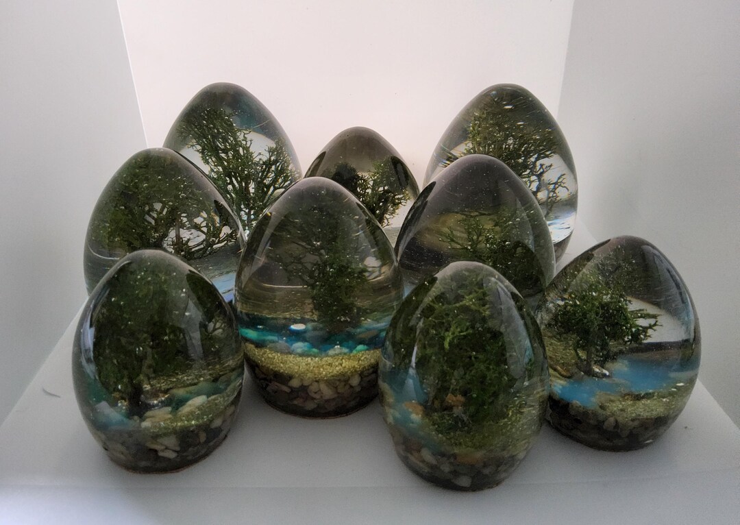 Paperweight/ornament With Tree, and Stream in Epoxy Resin Art - Etsy
