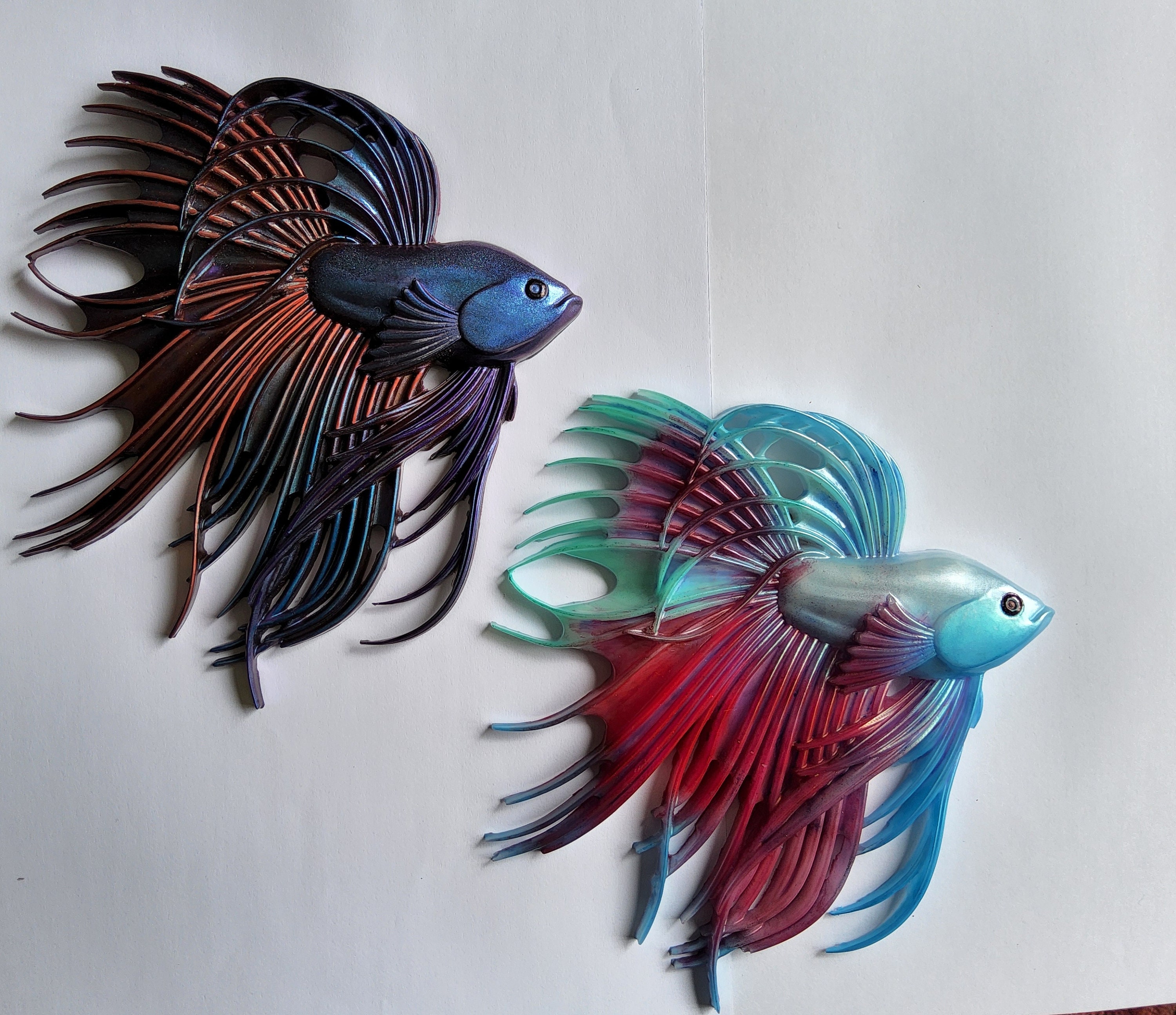 Siamese Fighting Fish betta Fish Wall Art in Epoxy Resin - Etsy