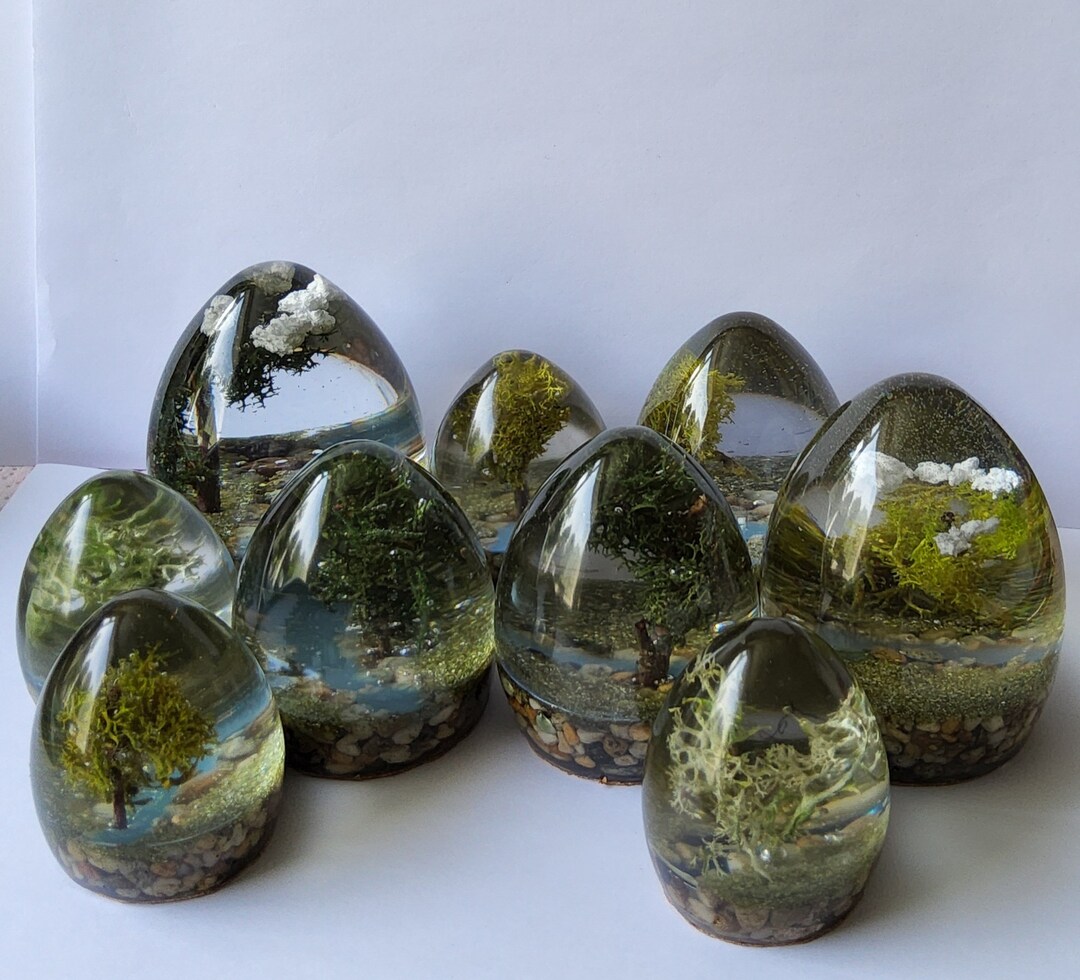 Paperweight/ornament With Tree, and Stream in Epoxy Resin Art - Etsy