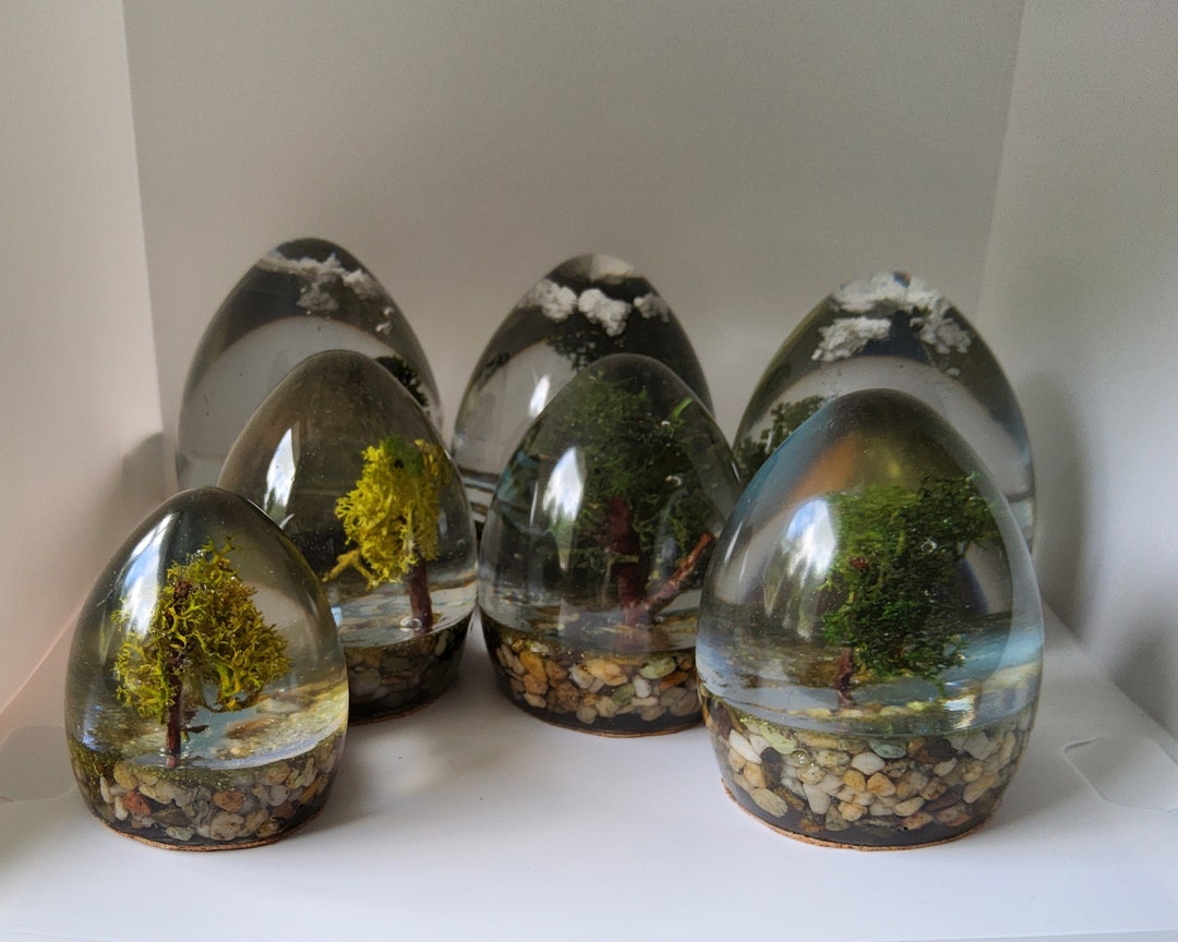 Paperweight/ornament With Tree, and Stream in Epoxy Resin Art - Etsy