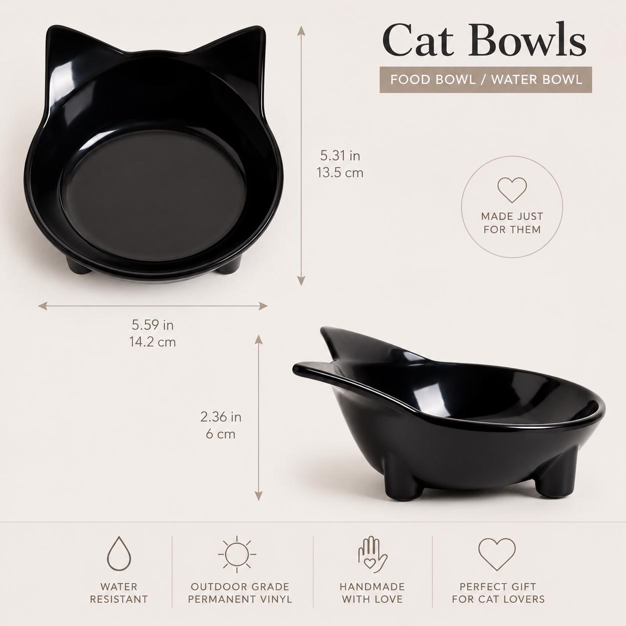 Personalized Cat Bowl With Name – Cute Food & Water Dish, Custom Pet ...