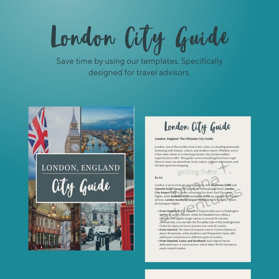 Travel Agent Template: London City Guide - Etsy