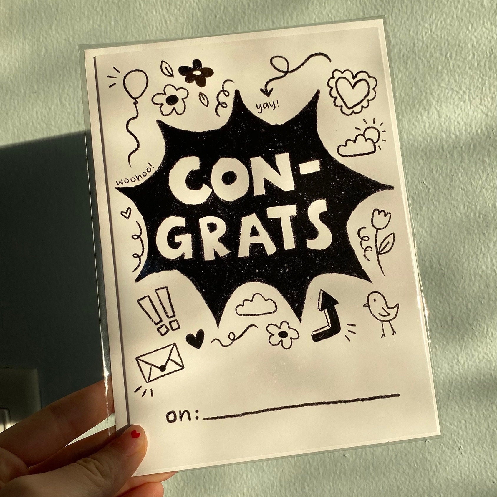 Congrats Doodle Greeting Card - Etsy