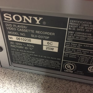 Sony Dvd/vhs Recorder Player With Remote Control Model - Etsy