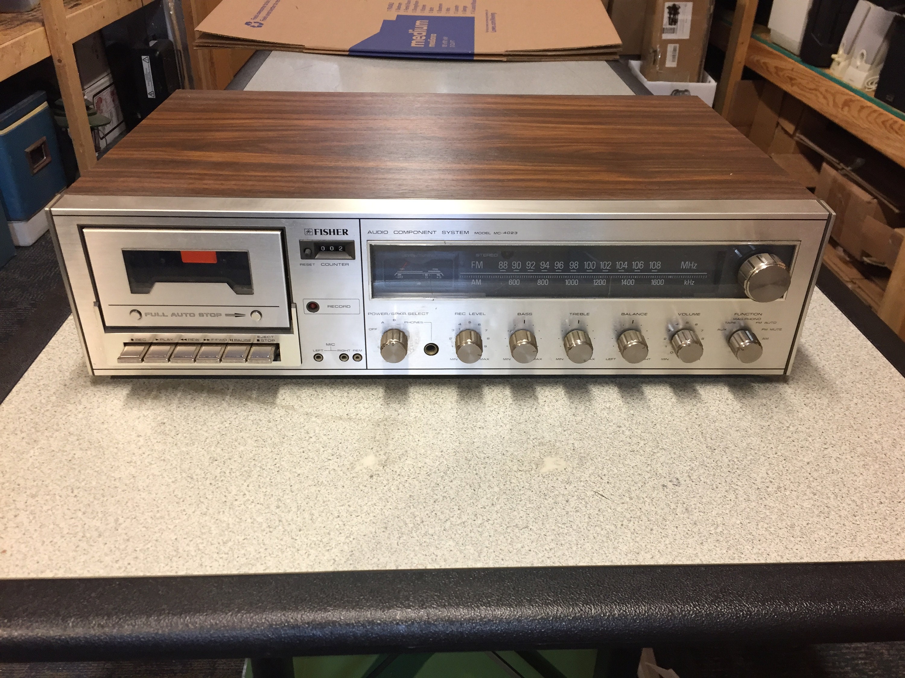 Fisher Audio Component System Model No. MC-4023. Tested & Works...tape ...