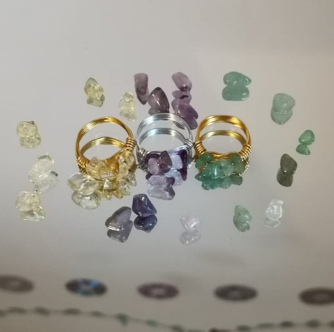 Y2k Quinted Cluster Wire Rings - Etsy