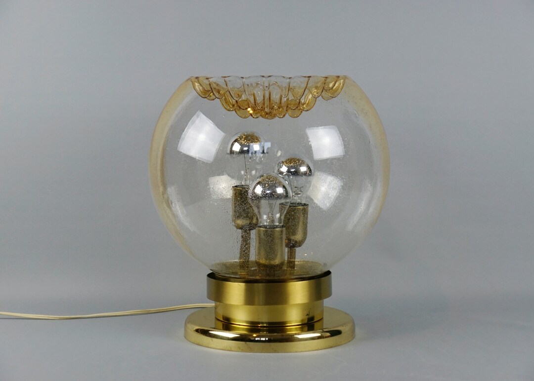 60s 70s Table Lamp Murano Glass Big Ball Doria Style Space Age Mid ...